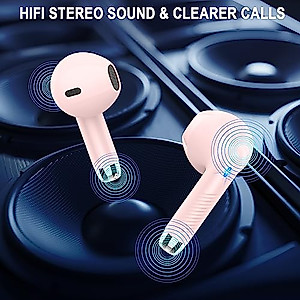 Wireless Earbuds, Bluetooth 5.3 Ear Buds LED Power Display Headphones Bass Stereo, Earbuds in-Ear Noise Cancelling Mic, 40H Playback Mini Case IP7 Waterproof Sports Earphones for Android iOS
