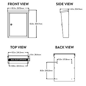 Architectural Mailboxes Regent Stainless Steel, Locking, Wall Mount Mailbox, 2507PS-10, Stainless Steel, Small Capacity
