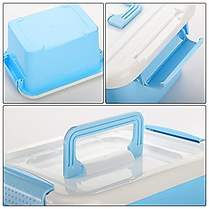 WUWEOT 4 Pack Plastic Storage Bin with Lid, Latch Boxes Storage Container With Handles, Stackable Totes for Toys Art Crafts Tools Pantry
