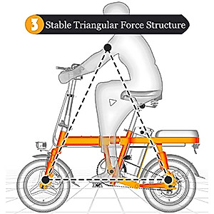 ENGWE T14 Folding Electric Bikes for Adults Teens 350W 19.2MPH 14" Fat Tire Mini Ebike Urban City Commuter Electric Bicycles 48V10AH Removable Lithium Battery with 4 Shock Absorptions Comfort Riding
