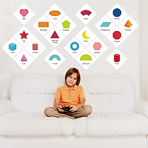 20 Pieces Shapes Wall Decals Stickers for Kids Removable Wall Vinyl Decals Kids Nursery Educational Wall Stickers for Preschool Classroom Toddlers Bedroom Playroom Wall Decorations