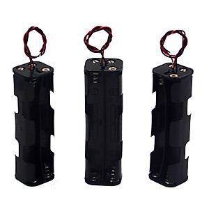 LAMPVPATH (Pack of 3) 8 AA Battery Holder, 12v AA Battery Holder, 8 AA Battery Holder with Leads