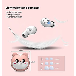 AMAFACE Bluetooth Earbuds - Pink Wireless Kids Earbuds - as a Gift for Kids to use at School 36 Hours Playtime Cordless Girls Earbuds USB-C LED - Cartoon Kids Headphones - for iPhone Android