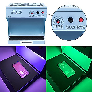 BJTDLLX Mini Dust Free Room Worktable, 110V Portable Laminar Flow Hood Air Flow Clean Bench Workstation, Aluminum Alloy Clean Workbench Adjustable Wind Speed for Phone Repair, 14.76 * 12.2 * 11.8in