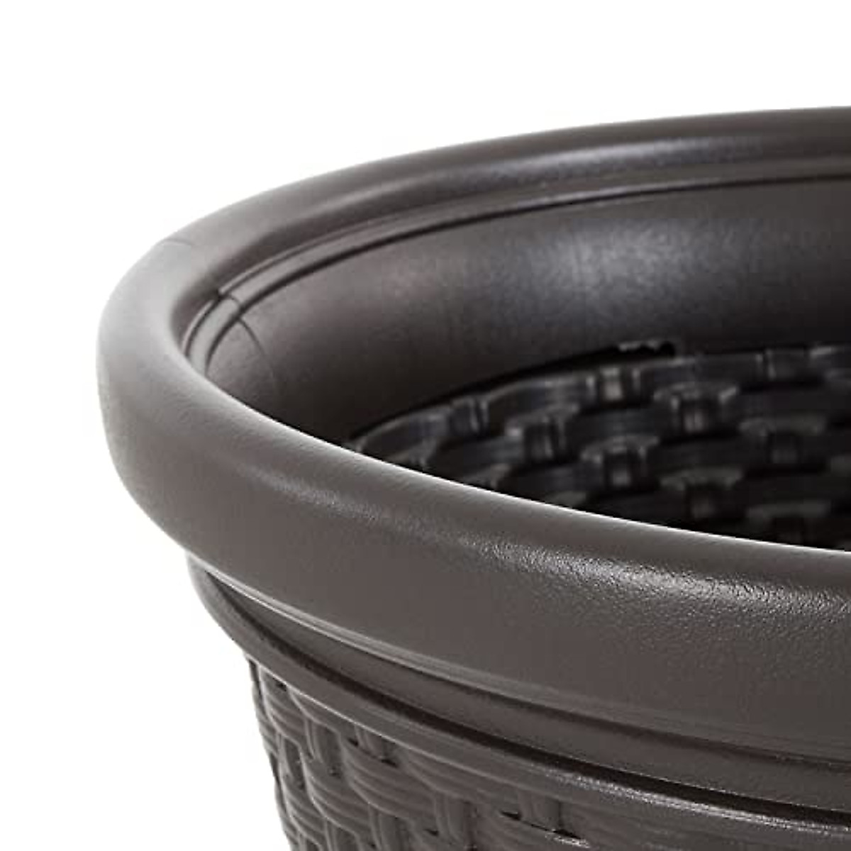 Suncast CPLHPW100 HPW100 Mocha Wicker 100-Foot Capacity Hose Pot, Brown