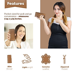 Women's Ultra Slim Wallet With RFID Blocking, 12 Slots For Credit Cards, Id Holder, Cash pockets, Zipper Slot - Ladies Genuine Leather Wallets
