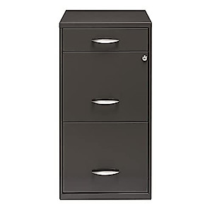 Hirsh Industries Space Solutions 18 inch 3 Drawer Metal File Cabinet with Pencil Drawer Charcoal
