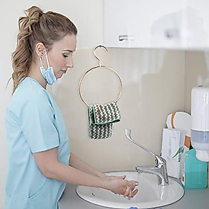 Cabilock Sock Dryer Stainless Steel Round Tie Hanger Belt Silk Scarf Ring Storage Closet Hanger (Rose Gold) Clothes Hangers