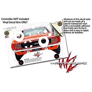 WraptorSkinz Decal Vinyl Skin Wrap compatible with XBOX One S/X Controller - 1969 Chevy Camaro Orange 3813 (CONTROLLER NOT INCLUDED)