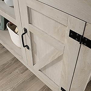 Sauder Misc Entertainment Farmhouse Credenza, for TVs up to 70", Chalked Chestnut Finish