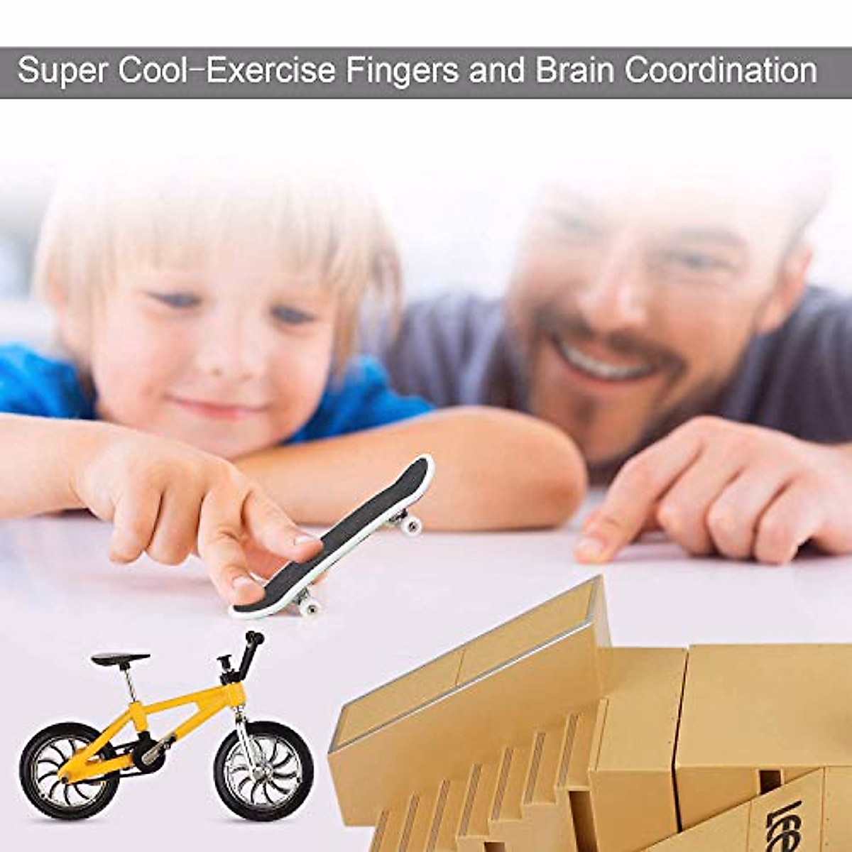 ideallife Mini Finger Toys Set, Mini Scooter Finger Skateboards Finger Bikes Tiny Swing Board with Replacement Wheels and Tools (18 Pcs)