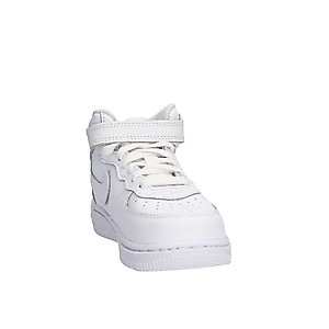 Nike Toddlers Force 1 Mid (TD) White/White/White Basketball Shoe 10 Infants US