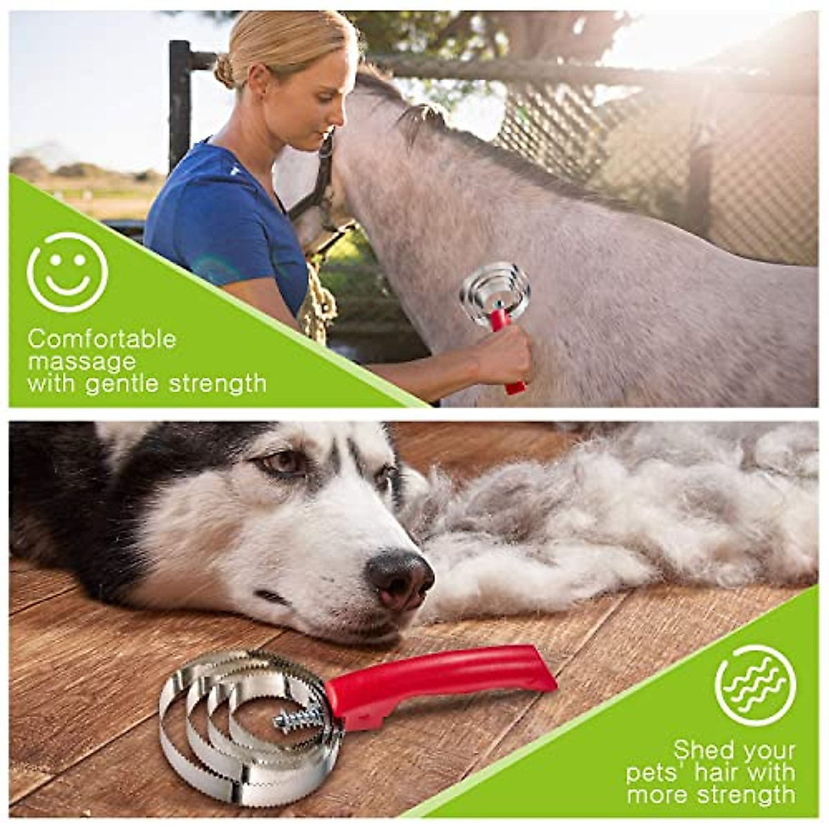 ZHYYLFF Double-Sided Stainless Steel Curry Comb for Horse—Curry Comb—Horse Brush for Grooming—Deshedding Brush for Cleaning the Hair and Dirt of Horses, Cattle and Dogs.(Red)
