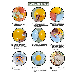 158Pcs Daisy Balloon Garland Kit Pastel Pink Yellow Orange Blue Flower Balloon Arch for Baby Shower, Retro Hippie, One Two Groovy Birthday Party Decorations