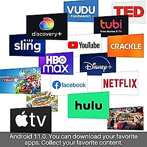 SYLVOX 22'' Smart 12 Volt TV Digital Video Disc Combo FHD 1080P Android 11.0, with ARC CEC WiFi Wireless Connection, for Home, RV Camper, and Mobile Use(Limo Series),Black
