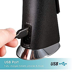 LED Task Adjustable Lamp with Digital Display, Prevention by OttLite - Designed to Reduce Eyestrain - Adjustable Neck, 3 Color Modes & USB Charging - Crafting, Office Work, Reading & Studying