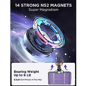 TIKECO for MagSafe Car Mount Charger, 15W Fast Charging Magnetic Wireless Car Charger Air Vent Dash Windshield Car Phone Holder Mount for iPhone 15/14/13/12 Series and MagSafe/Magnetic Cases