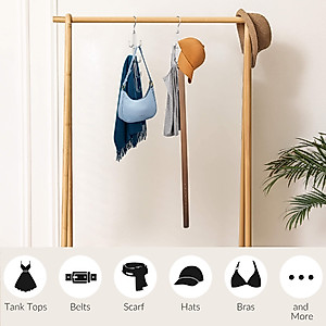 ZEDODIER Purse Hanger Organizer for Closet, 2 Pack Rotatable Hanging Bag Holder, 8 Storage Capacity, Keeping Purses Visible and in Good Condition, Metal Handbag Storage Hook Rack Space Saver, Silver