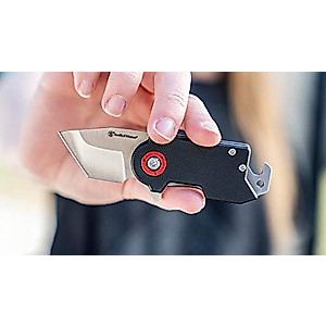 Smith & Wesson Benji 2.5in High Carbon S.S. Folding Keychain Knife with 1.75in Modified Tanto Blade and G10 Handle for Outdoor, Tactical, Survival and EDC,Black