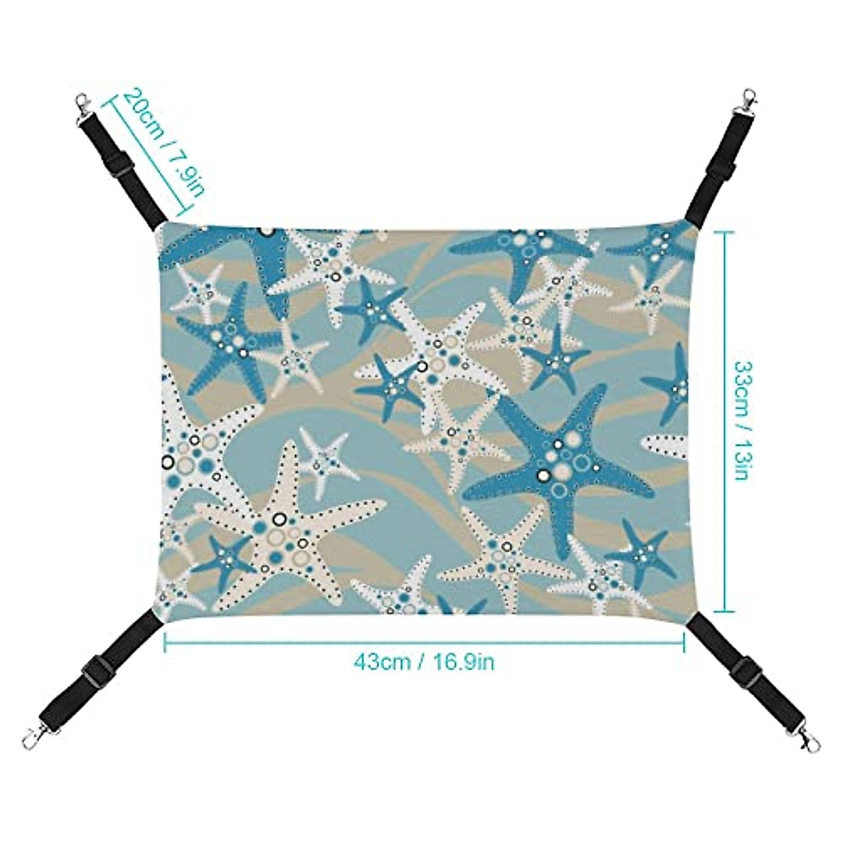 Starfish Pet Hammock Comfortable Adjustable Hanging Bed for Small Animals Dogs Cats Hamster