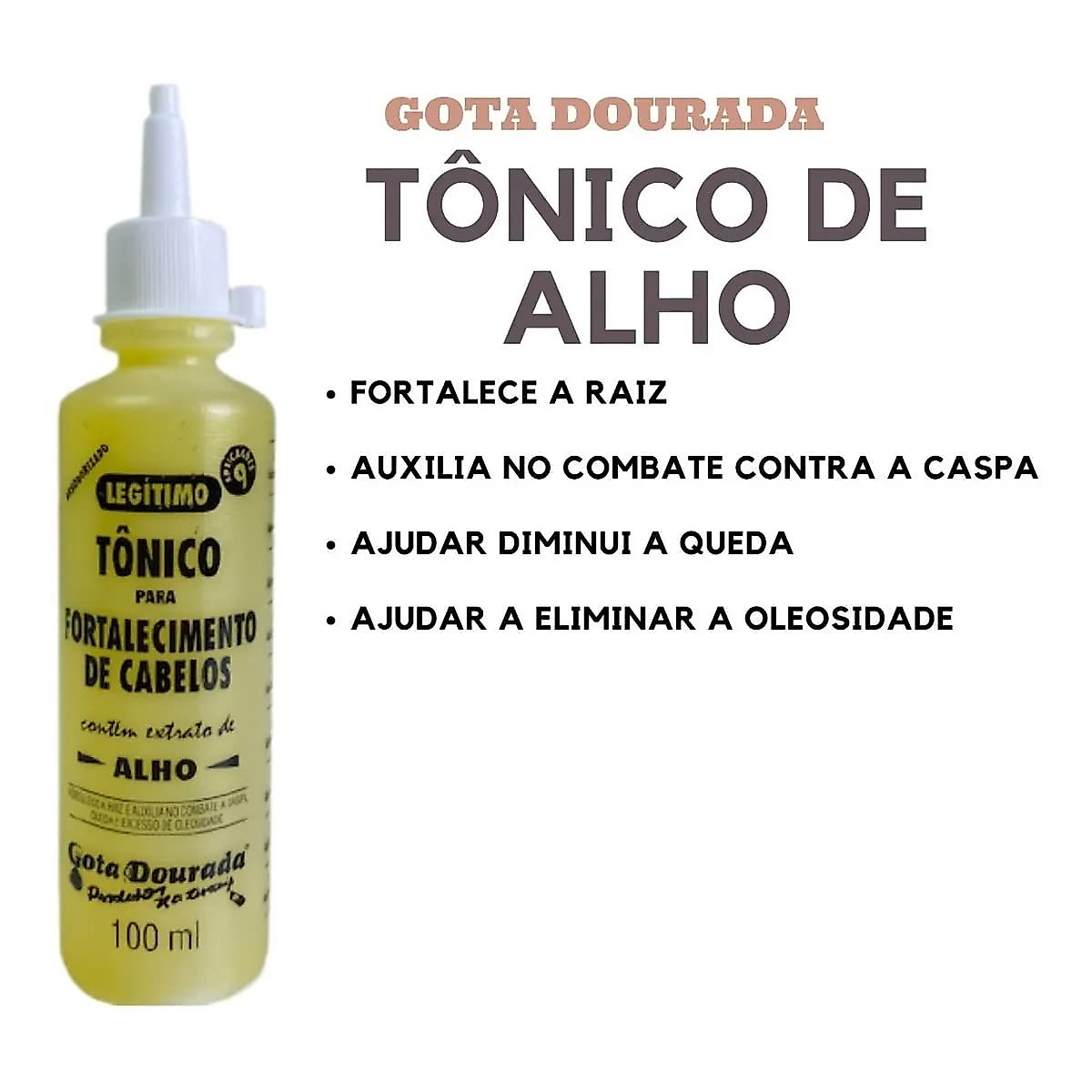 Gota Dourada Tonico para Fortalecimento de cabelos (hair tonic with garlic extract) 100ml