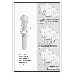 Wovier Bathroom Faucet Vessel Vanity Sink Pop Up Drain Stopper Without Overflow,Brushed Nickel