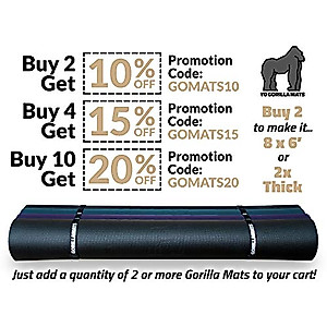 Gorilla Mats Premium Large Yoga Mat – 6' x 4' x 8mm Extra Thick & Ultra Comfortable, Non-Toxic, Non-Slip Barefoot Exercise Mat – Works Great on Any Floor for Stretching, Cardio or Home Workouts