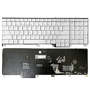 GinTai US Backlit Keyboard Laptop Replacement for Dell Alienware 17 R5 Area 51M 07NF7F RGB PK132F11B01 NSK-EYBBC (White)