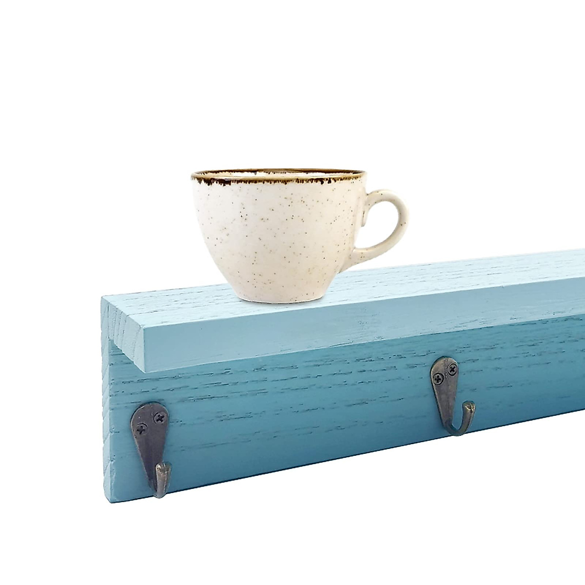 Ismosm Coffee Cup Holder 2 Pcs Kitchen Wall Decor Coffee Mug Holder with 8 Sturdy Hooks Mug Rack for Farmhouse Kitchen Decorations, Coffee Station, Office Decor, Mug Organizer, Mug Display (Brown)