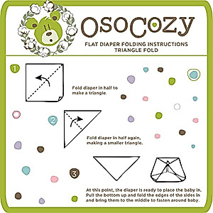 OsoCozy - Organic Flat Cloth Diapers (Dozen) - 27 x 30.5 - One-Layer Nappies Made of Soft, Durable 100% Birdseye Cotton - The Best Organic Diapers - Sold by The Dozen.