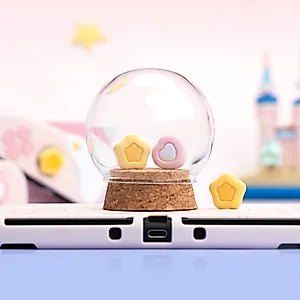 GeekShare Cute Silicone Joycon Thumb Grip Caps, Joystick Cover Compatible with Nintendo Switch/OLED/Switch Lite,4PCS - Cream Heart