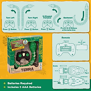 Terra by Battat Remote Control Emerald Tree Boa - Electronic Snake Toy for Kids Ages 6+