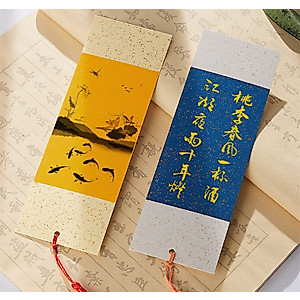SQ091 Hmayart DIY Blank Bookmarks Semi-Sized Paper with Roe Gold Effect for Painting and Calligraphy 20 Sheets
