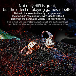 KZ ZS10 Pro in Ear Monitor Earphone, 4BA 1DD Metal Earbuds, HiFi Bass Headphones IEM with Detachable 2 Pin C-Cable(Black,No Mic)