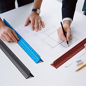 Architectural Scale Ruler, 12" Aluminum Architect Scale, Triangular Scale, Scale Ruler for Blueprint, Triangle Ruler, Drafting Ruler, Architect Ruler, Metal Scale Ruler, Architecture Ruler
