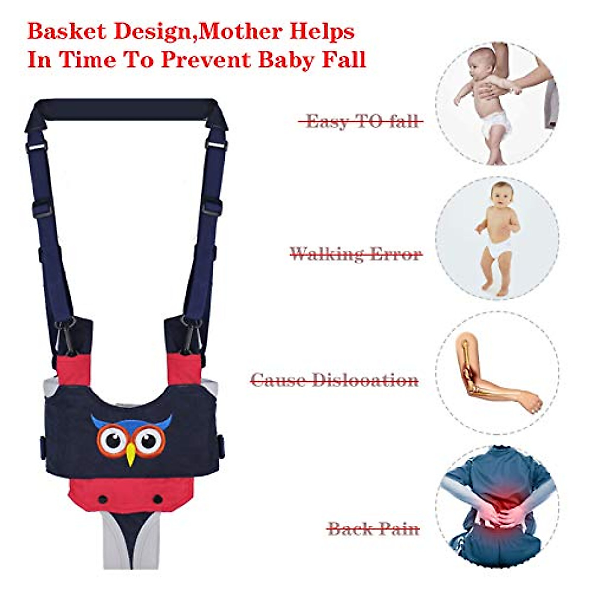 IULONEE Baby Walker, Handheld Kids Toddler Walking Harness Helper Assistant Protective Belt Child Activity Walker Adjustable Standing Up Walking Learning Helper for Toddler 7-24 Month (Blue)