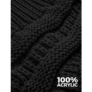 Black Slouchy Beanies for Women Cable Knit Winter Hats Ladies Gifts Oversized Chunky Skull Cap Thick Warm Stocking Caps for Cold Weather Cute Fashionable Spring Fall Beanies Hat Snow Caps Christmas