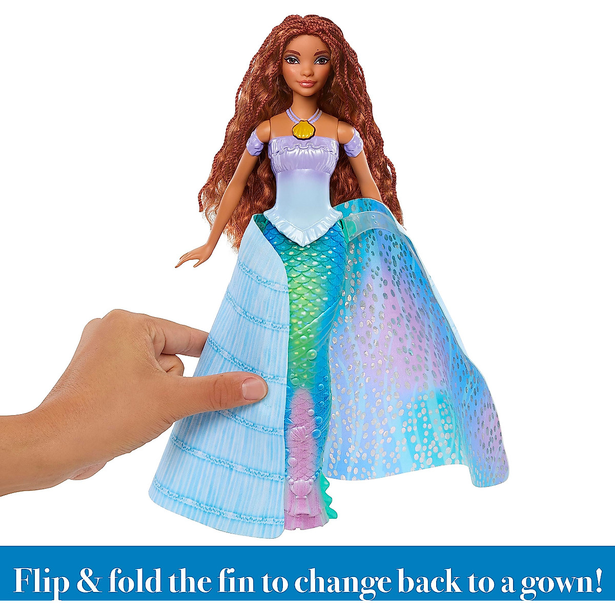 Mattel Disney Princess Toys, The Little Mermaid Transforming Ariel Fashion Doll, Switch from Human to Mermaid, Inspired by the Movie