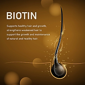 Biotin Hair Growth Serum with Castor Oil, Argan Oil - Hair Loss Prevention Treatment with Hair Regrowth Formula for Women by Beaueli