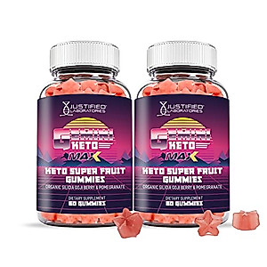 (2 Pack) Gemini Keto Max Superfruit Gummies Collagen Booster Contains Organic Silica Bamboo Acai Berry with Pomegranate Juice 120 Gummys