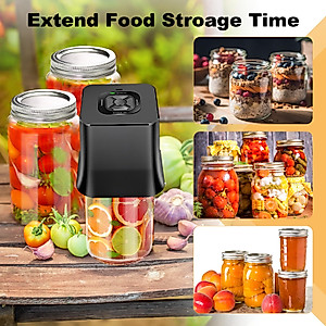 4-in-1 Electric Mason Jar Vacuum Sealer with External Assembly Vacuum Pump for Food Storage, Automatic Vacuum Sealer Compatible with Mason Jars, Vacuum Bag, Vacuum Container and Marinating Boxes