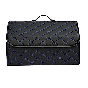 Car Storage Bag Pu Leather Trunk Organizer Box Bags Folding Car Trunk Stowing Portable Boxes (48cm)