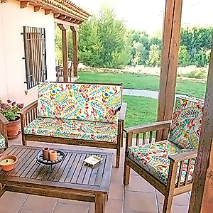 TWLEAR Outdoor Cushion Covers, Patio Cushion Covers for Outdoor Furniture, Water Resistant Porch Bench Swing Loveseat Cushion Replacement, 45" x 18" x 3", 1 Pack, Pretty Paisley (Covers ONLY)