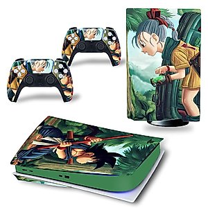 PS5 Console and DualSense Controller Skin Vinyl Sticker Decal Cover, Suitable for Playstation 5 Console and Controller, Durable, Scratch-Resistant, Disk Version (RAGONBALL[8550])