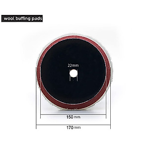 GUANGYING Wool Polishing Pads, 6 Inch Face, for 5 Inch 130mm Backing Plate Compound Buffing Sponge Pads Cutting Polishing Pad, for Body Repair Buffing Polishing Pads (6 Inch Face)