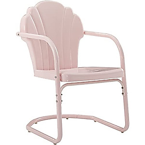 Crosley Furniture CO1029-PI Tulip Retro Outdoor Metal 2-Piece Armchair Set, Pastel Pink Gloss