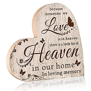 Sympathy Gift Bereavement Memorial Decor Sign Loss of Loved One Remembrance Sign Heart Memorial Present Condolence Sign Loss of Mother Father Sympathy Gift for Home Living Room Table Centerpiece Decor