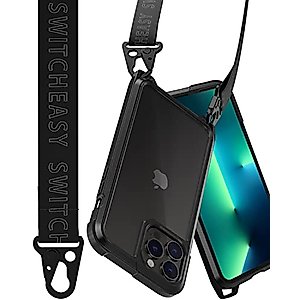 SWITCHEASY Rugged iPhone 13 Pro Max Case with Strap - Odyssey, 6.7" Aircraft-Grade Aluminum Alloy Crossbody Case with Lanyard, US Military-Grade Protection, Adjustable Fashion Neck Strap (Trendy)