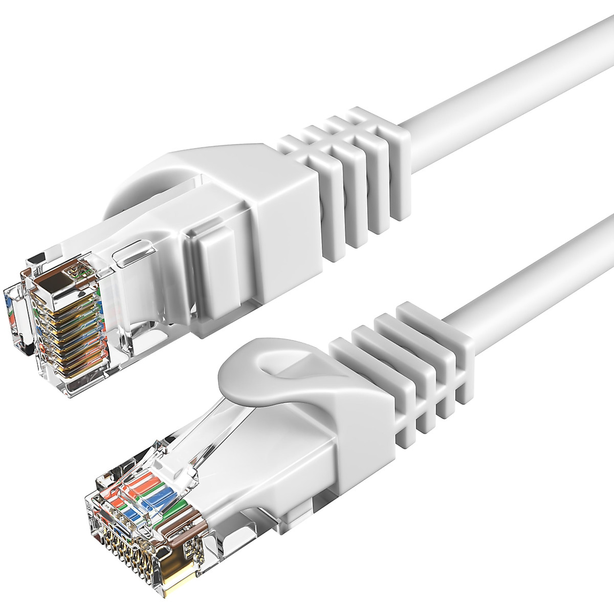 Cables Direct Online Cat6 100FT Network Ethernet Patch Cable, 550Mhz Internet Wire, Compatible with PC, Laptop, Modem, Router, TVs, Printer Cord, Consoles for Home and Office, White