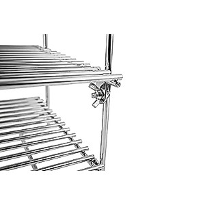 DcYourHome Double Layer Stainless Steel Smoke Shelf/Grill Warming Rack Foldable Multipurpose Jerky Rack for Traeger and Other Wood Pellet Grills & Gas Grills & Grill Grate Accessories